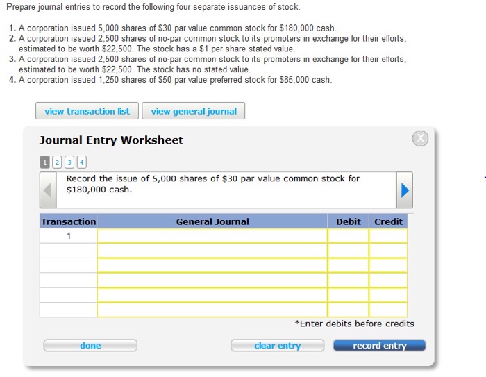 Solved Prepare journal entries to record the following four | Chegg.com