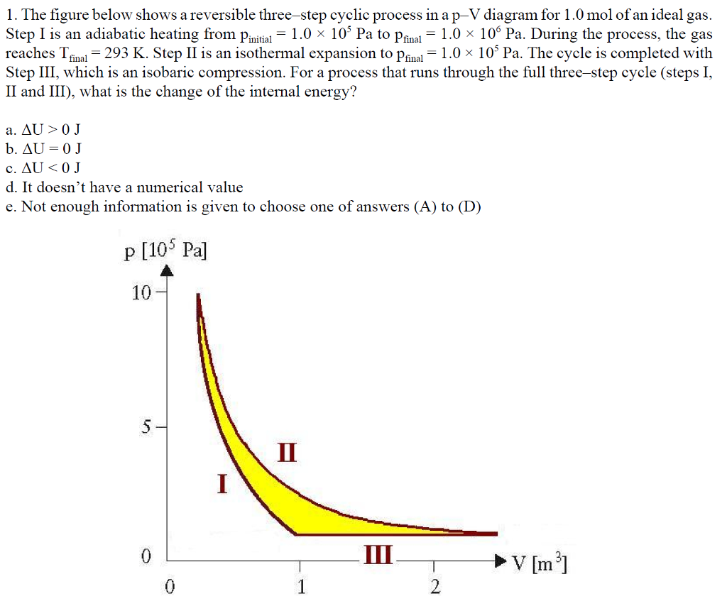 Solved 1. The figure below shows a reversible three-step | Chegg.com