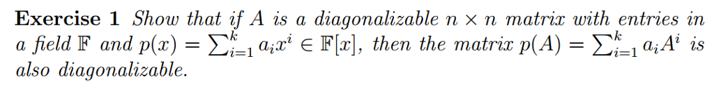 Solved Show that if A is a diagonalizable n times n matrix | Chegg.com