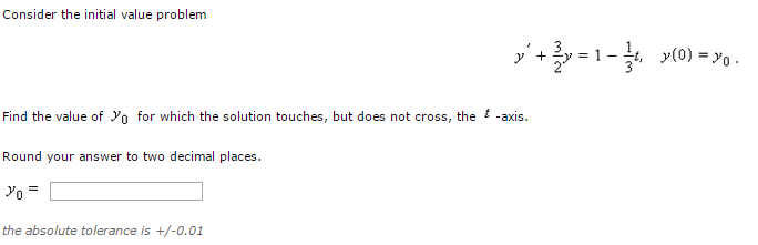 Solved Consider the initial value problem Find the value of | Chegg.com