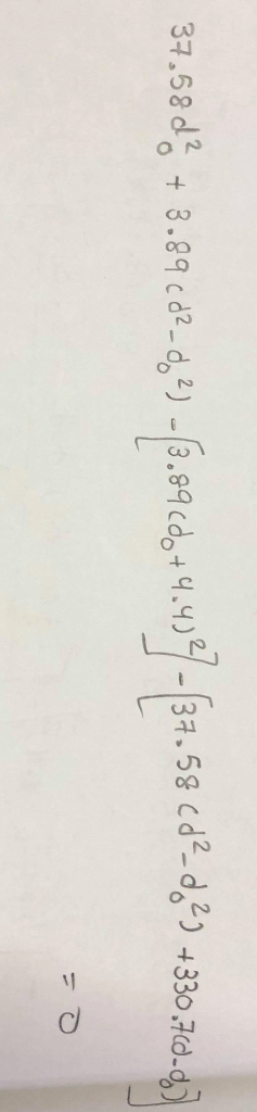 Solved d=?, d0=? | Chegg.com