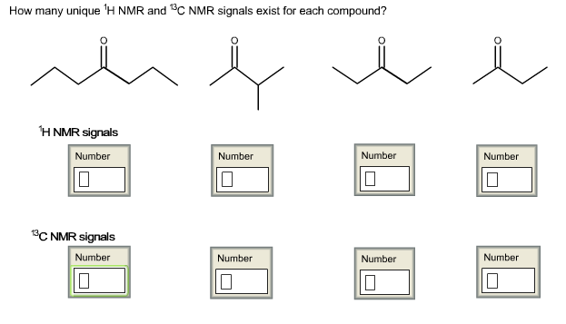 Solved How many unique 1H NMR and 13C NMR signals exist for | Chegg.com Solved How many unique 1H NMR and 13C NMR signals exist for | Chegg.com