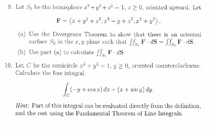 Solved Let S1 be the hemisphere x2 + y2 + z2 = 1, z 0, | Chegg.com