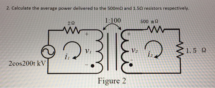 Solved Calculate the average power delivered to the 500 m | Chegg.com