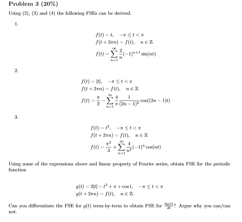 Solved Using (2), (3) and (4) the following FSEs can be | Chegg.com