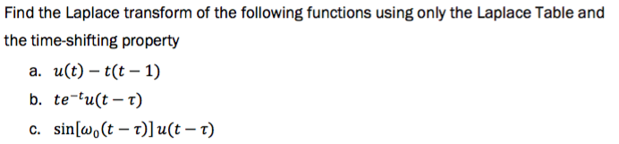 Solved Find the Laplace transform of the following functions | Chegg.com