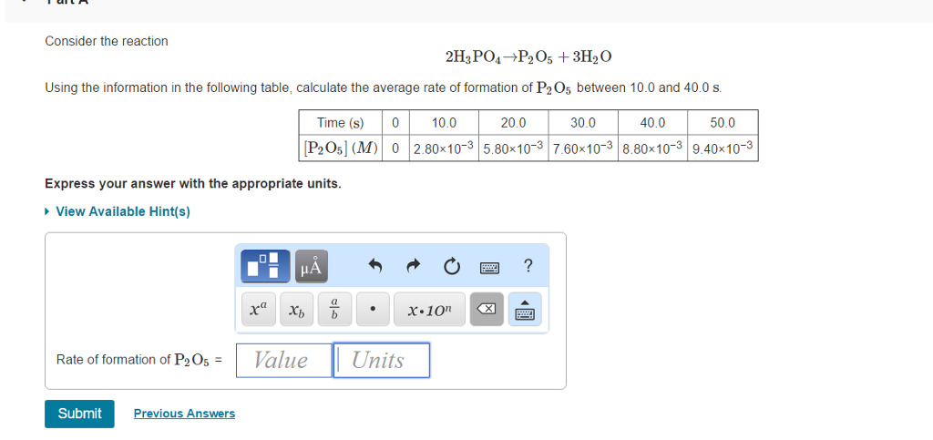 Solved Consider the reaction Using the information in the | Chegg.com