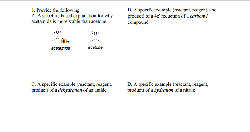 Solved 1. Provide the following A. A structure based | Chegg.com