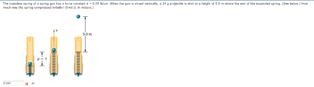 Solved The massless spring of a spring gun has a force | Chegg.com