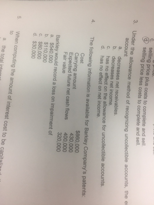 Solved Under the allowance method of recognizing | Chegg.com
