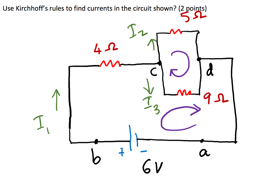 Solved Use Kirchhoff's rules to find currents in the circuit | Chegg.com