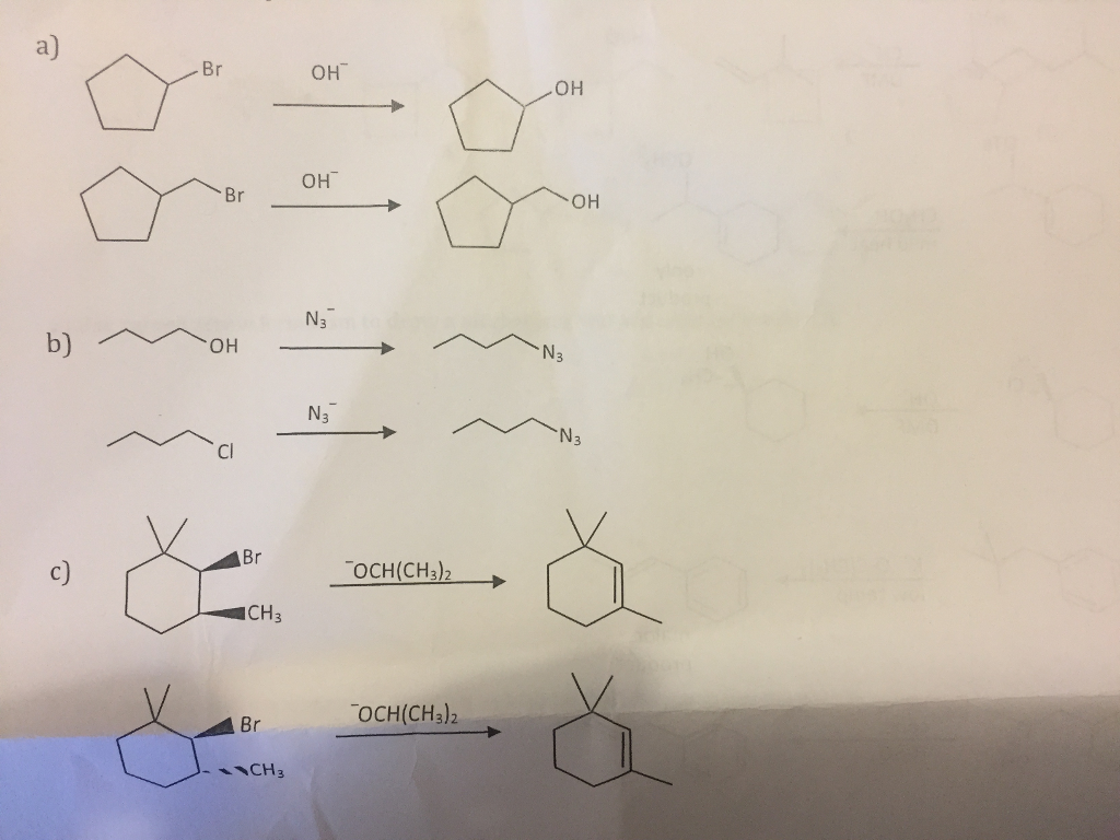 Solved Organic Chem SN1/SN2/E1/E2 Help with these | Chegg.com