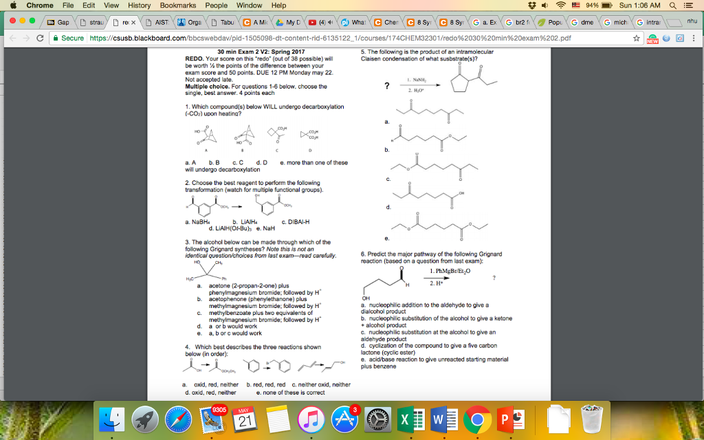 Chemistry Archive | May 21 2017 | Chegg.com