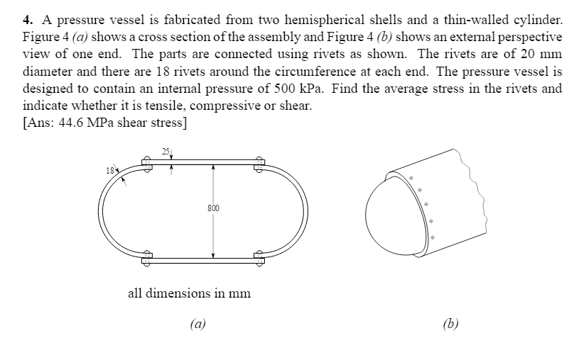 A pressure vessel is fabricated from two | Chegg.com