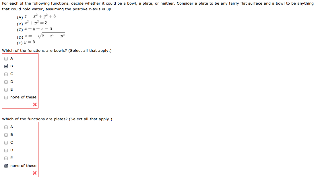 Solved For each of the following functions, decide whether | Chegg.com