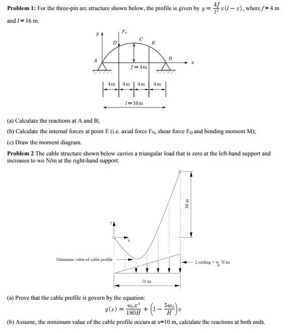 Solved Problem 1: For the three-pin are structure shown | Chegg.com