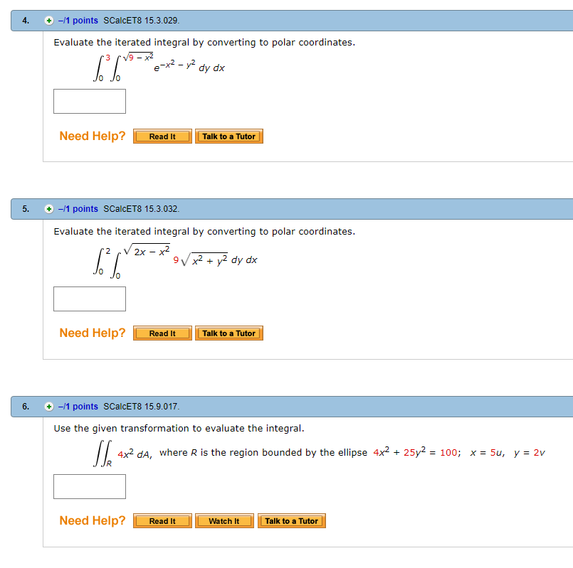 Solved 4. +/1 points SCalcET8 15.3.029 Evaluate the iterated | Chegg.com