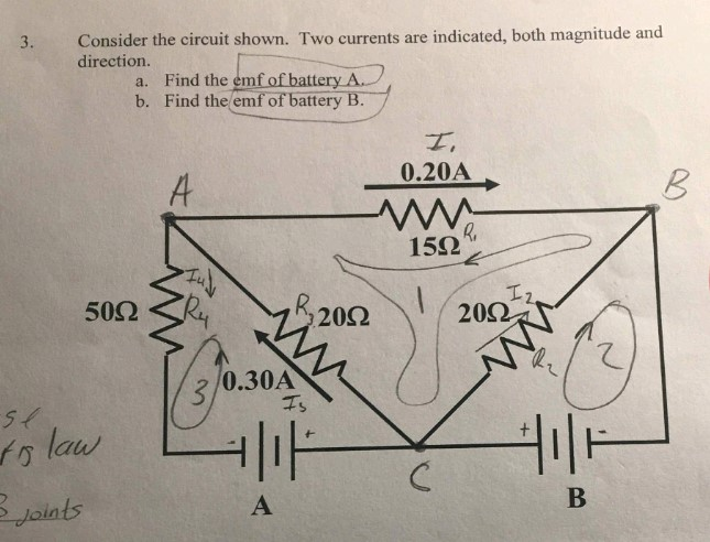 Solved 3. Consider the circuit shown. Two currents are | Chegg.com