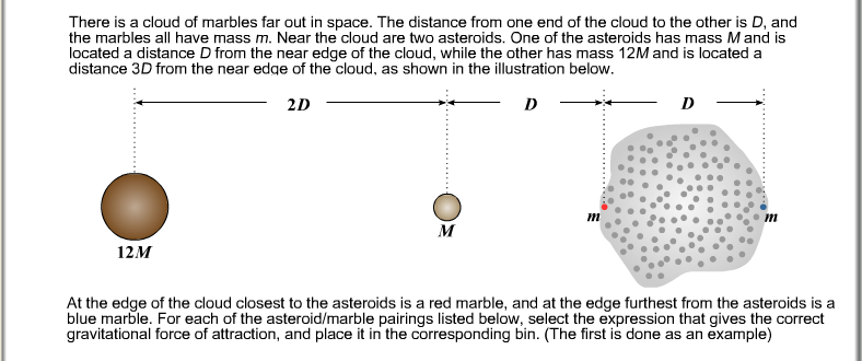 Solved There is a cloud of marbles far out in space. The | Chegg.com