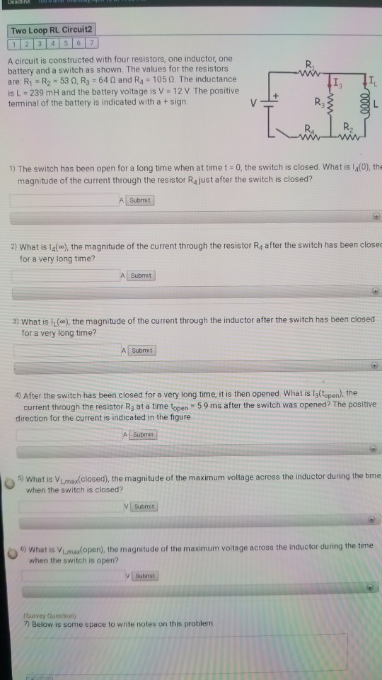 Solved Two Loop RL Circuit2 A circuit is constructed with | Chegg.com