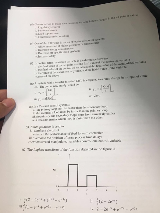 Solved Control action to make the controlled variable follow | Chegg.com