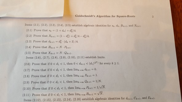 Solved Goldschmidt's Algorithm for Square-Roots Problem 2 | Chegg.com