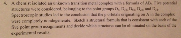 Solved A chemist isolated an unknown transition metal | Chegg.com
