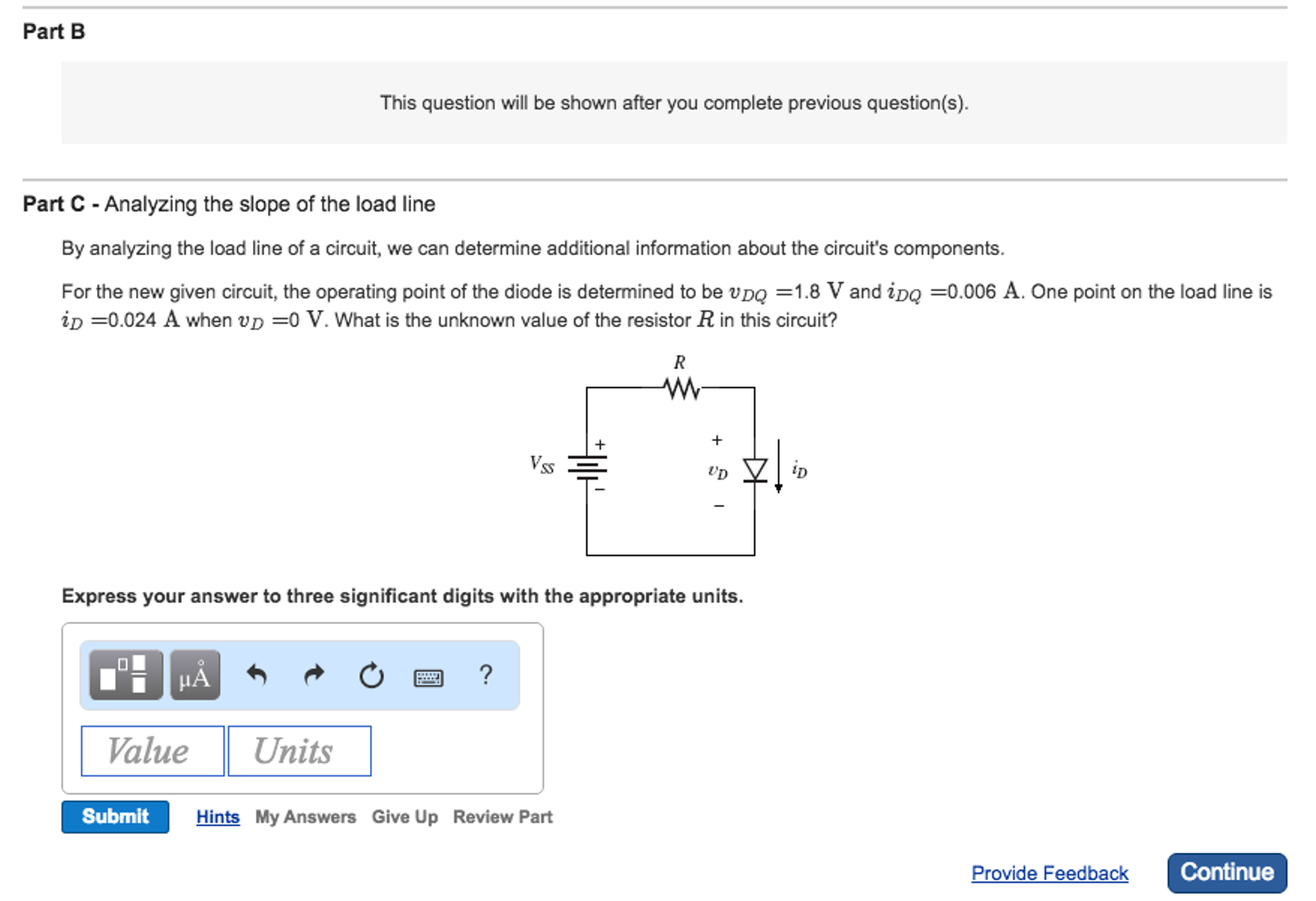 Solved To find the operating point of a simple diode circuit | Chegg.com