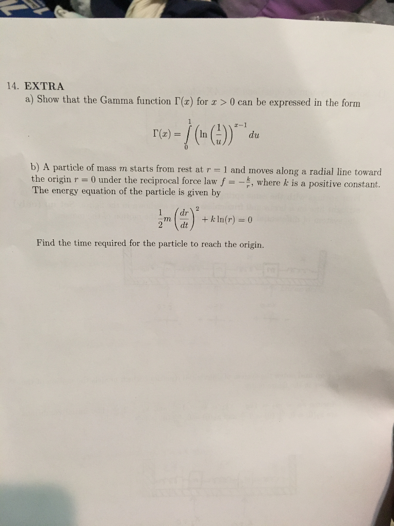Solved Show that the Gamma function Gamma(x) for x > 0 can | Chegg.com