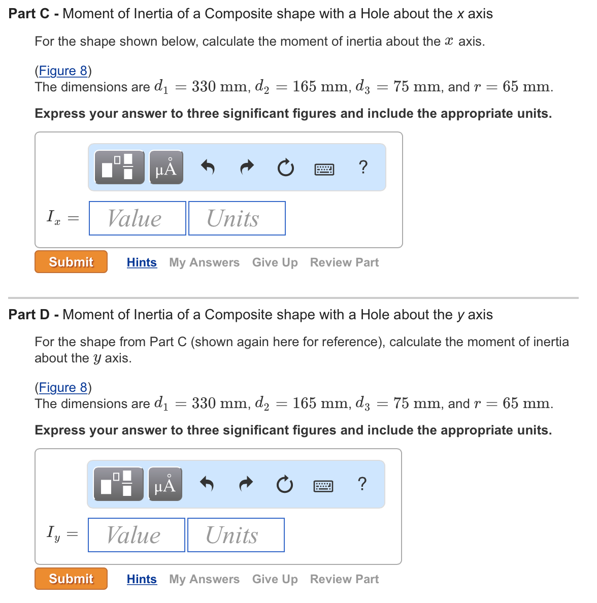 Solved Part C - Moment of Inertia of a Composite shape with | Chegg.com