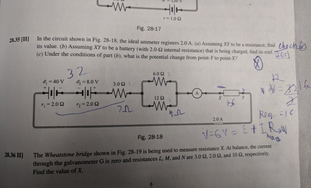 Solved 120 V Fig. 28-17 In the circuit shown in Fig. 28-18, | Chegg.com