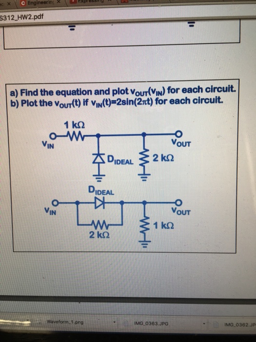 Solved Find the equation and plot V_OUT (V_IN) for each | Chegg.com