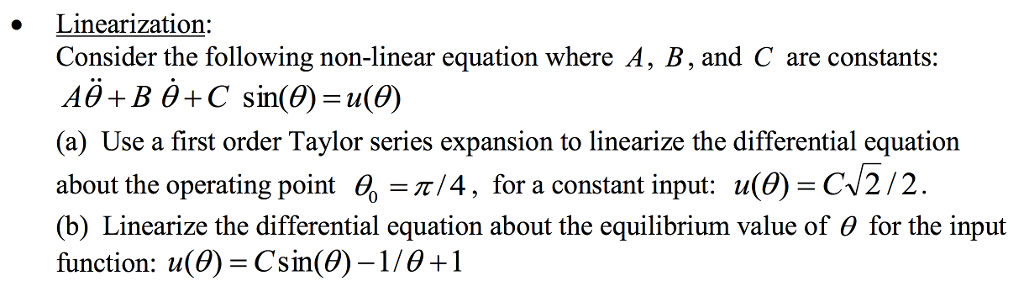 Consider the following non-linear equation where A, | Chegg.com