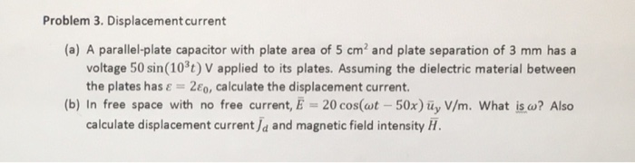 Solved Displacement current (a) A parallel-plate capacitor | Chegg.com