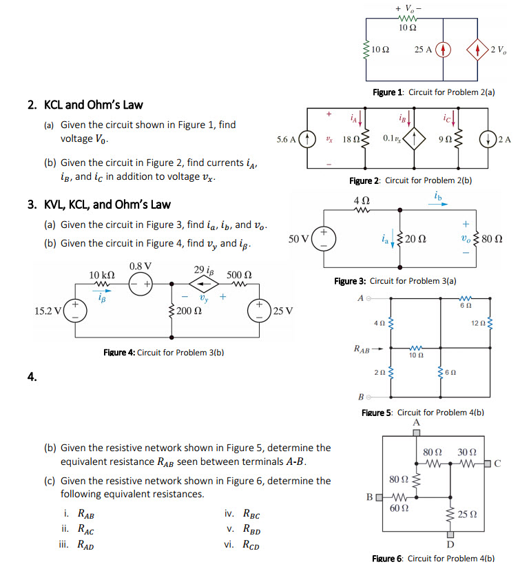 Solved 2. KCL and Ohm's Law (a) Given the circuit shown in | Chegg.com