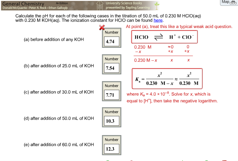 Solved Calculate the pH for each of the following cases in | Chegg.com