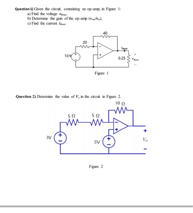 Solved Given the circuit, containing an op-amp, in Figure 1: | Chegg.com