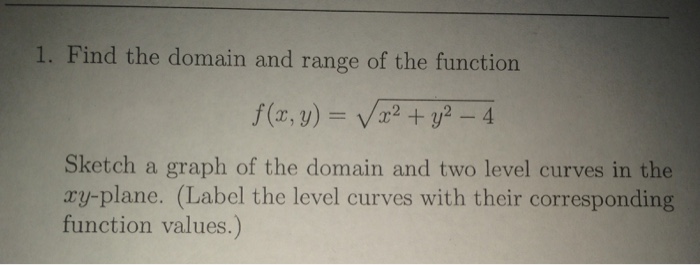 Solved Find The Domain And Range Of The Function F X Y