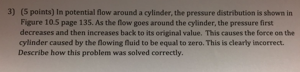 In potential flow around a cylinder, the pressure | Chegg.com