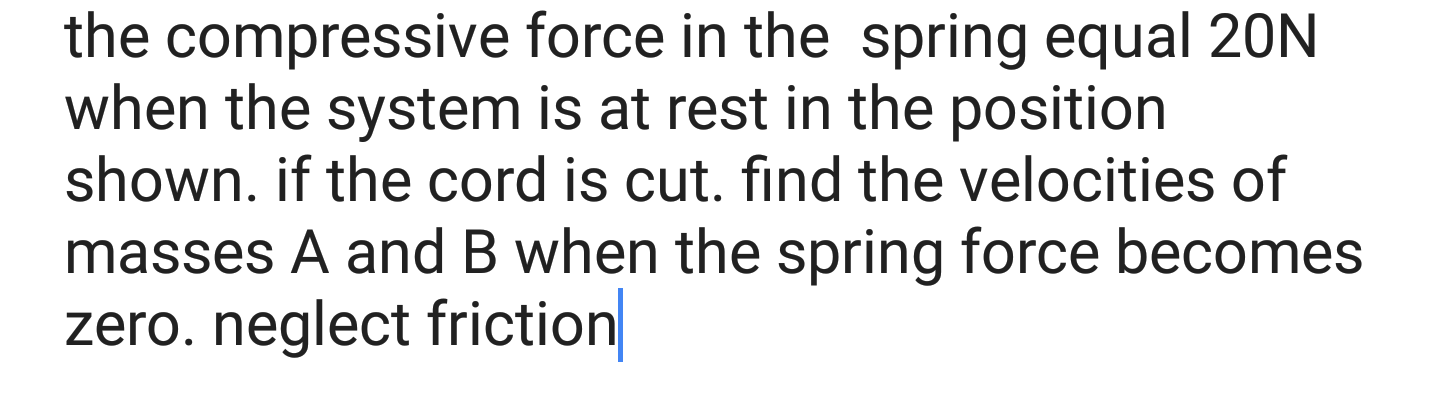 Solved The compressive force in the spring equal 20N when | Chegg.com