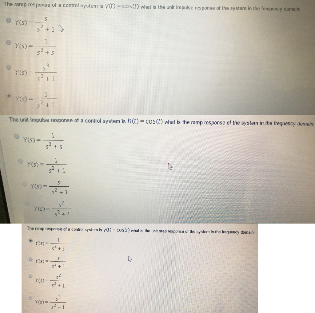 Solved The ramp response of a control system is y(t) = | Chegg.com