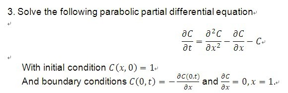 Solved Solve the following parabolic partial differential | Chegg.com