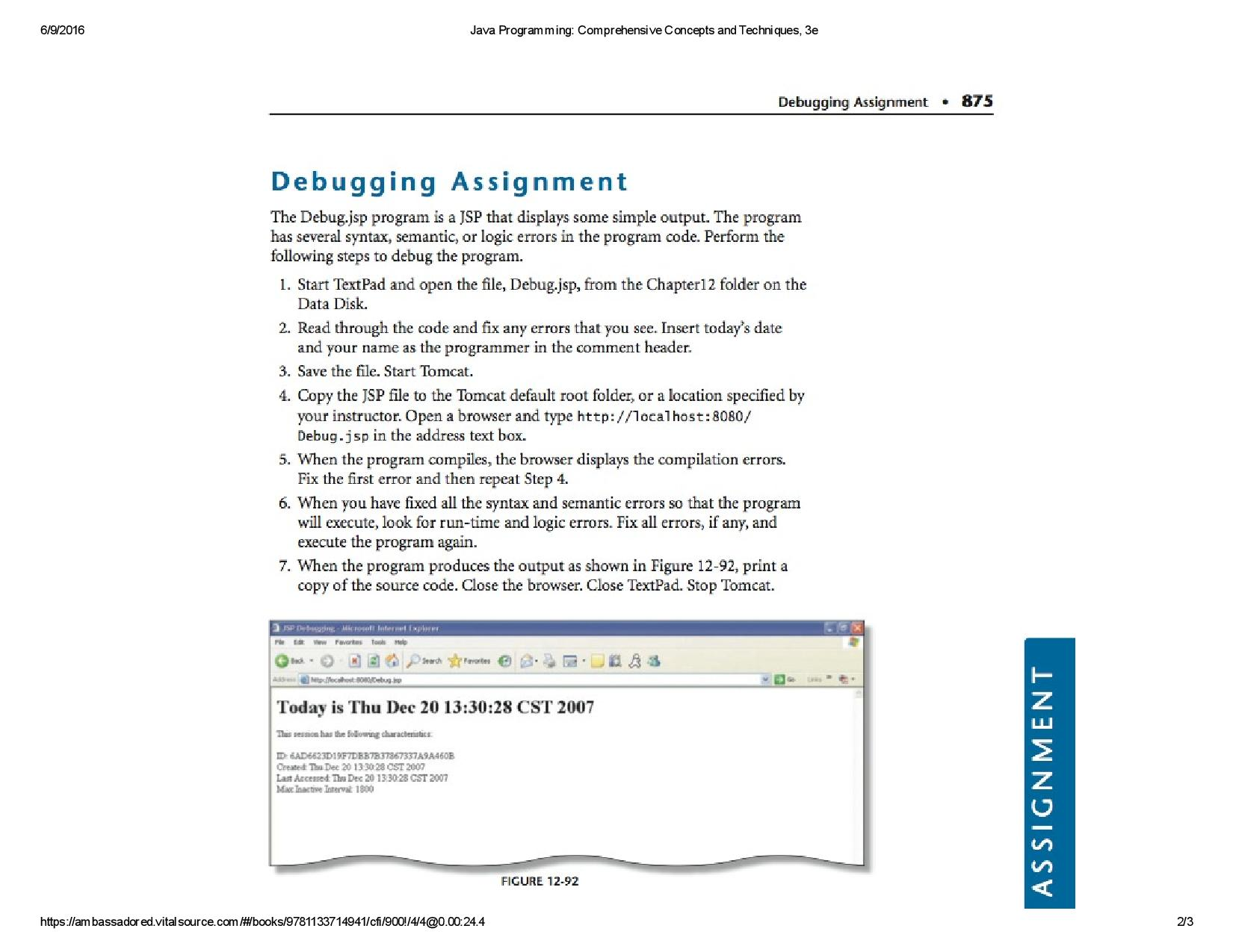 Solved 6/9/2016 Java Program ming: Comprehensive Concepts | Chegg.com