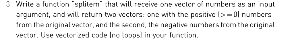 Solved Write a function "splitem" that will receive one | Chegg.com