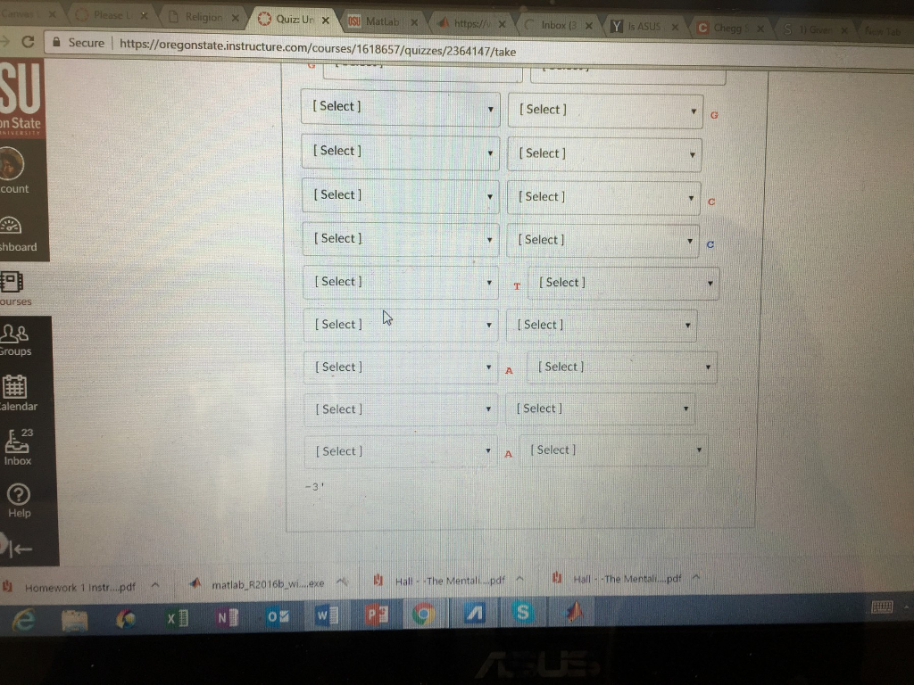 Solved Given the above segment of DNA. fill in the missing | Chegg.com