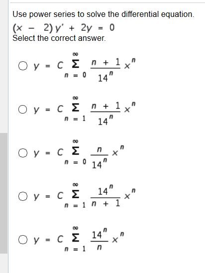 Solved Use power series to solve the differential equation. | Chegg.com