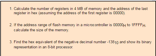 Solved Calculate the number of registers in 4 MB of memory | Chegg.com