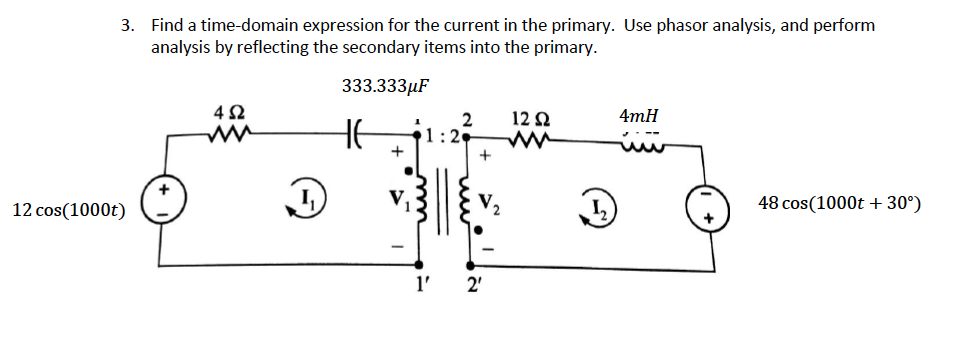 Solved Find a time-domain expression for the current in the | Chegg.com