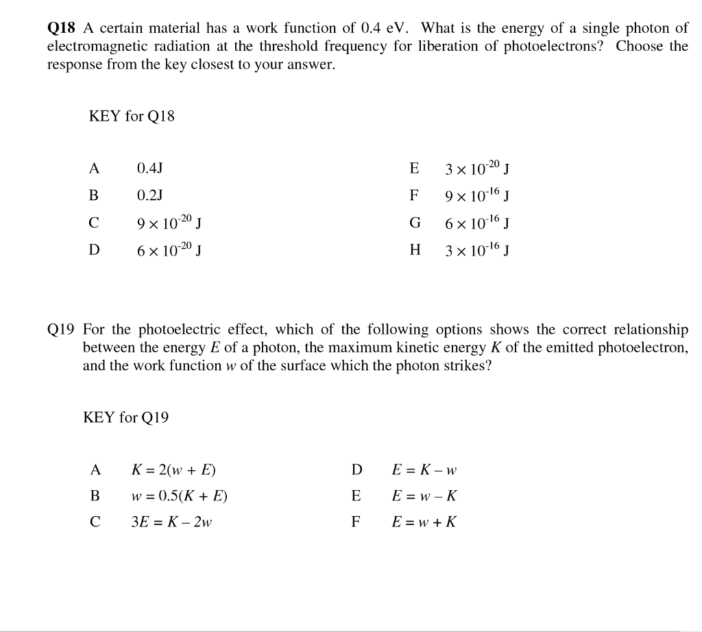 Solved Q18 A certain material has a work function of 0.4 eV. | Chegg.com