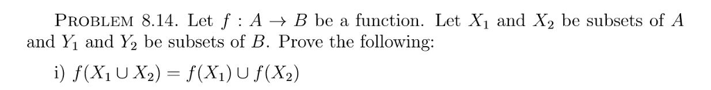 Solved Math functions set theory proof question. Can use the | Chegg.com